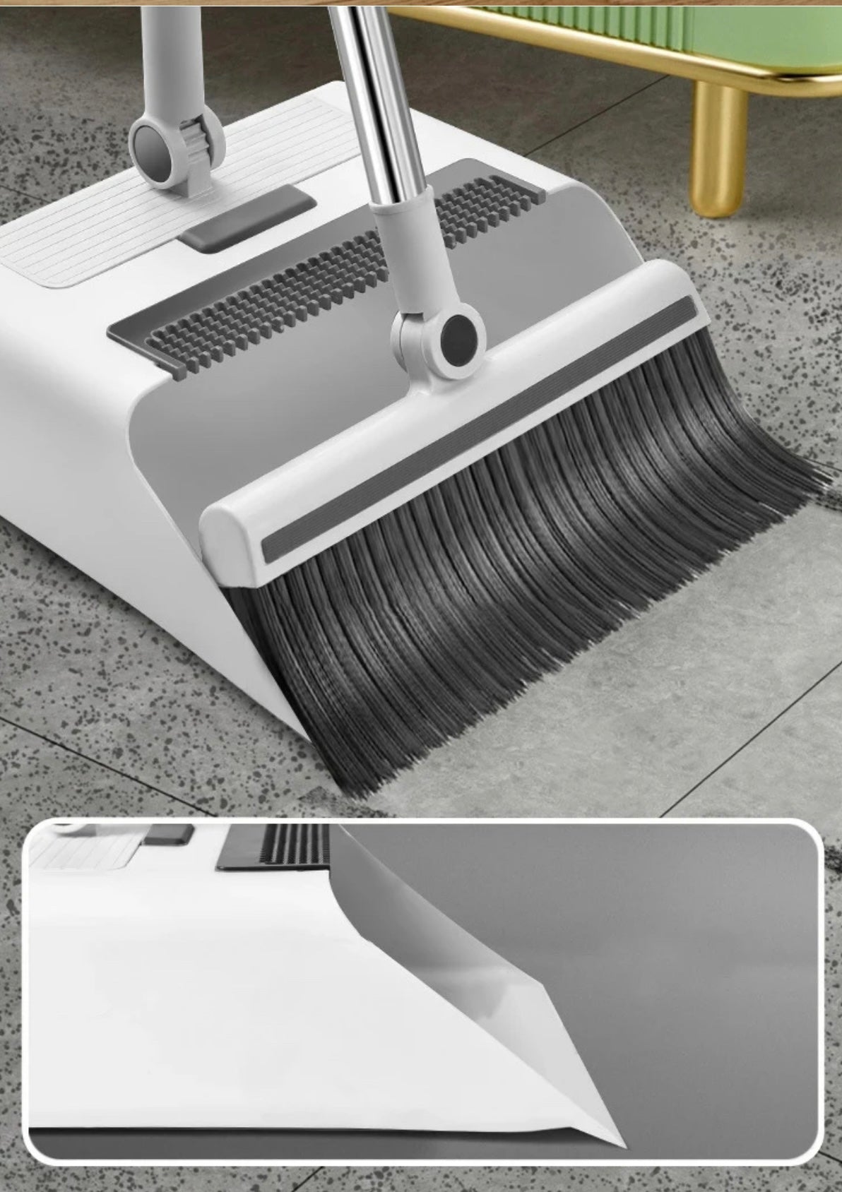 Stainless steel Foldable rotating broom, brush and dustpan (3sets ...